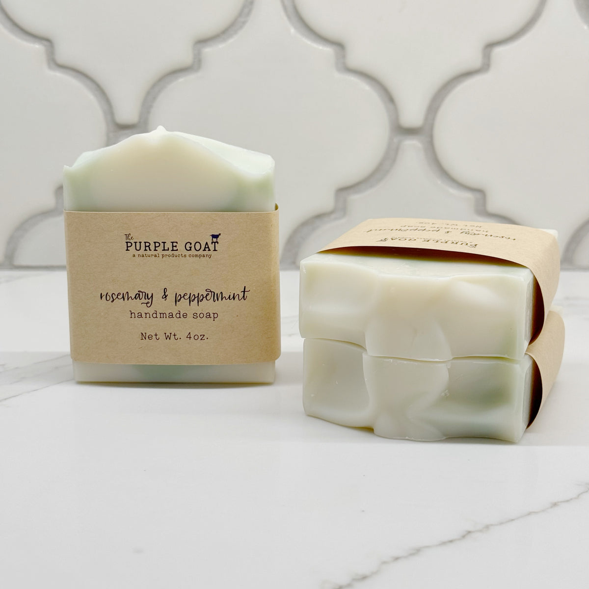 Cold Process Soap - Rosemary & Peppermint | The Purple Goat
